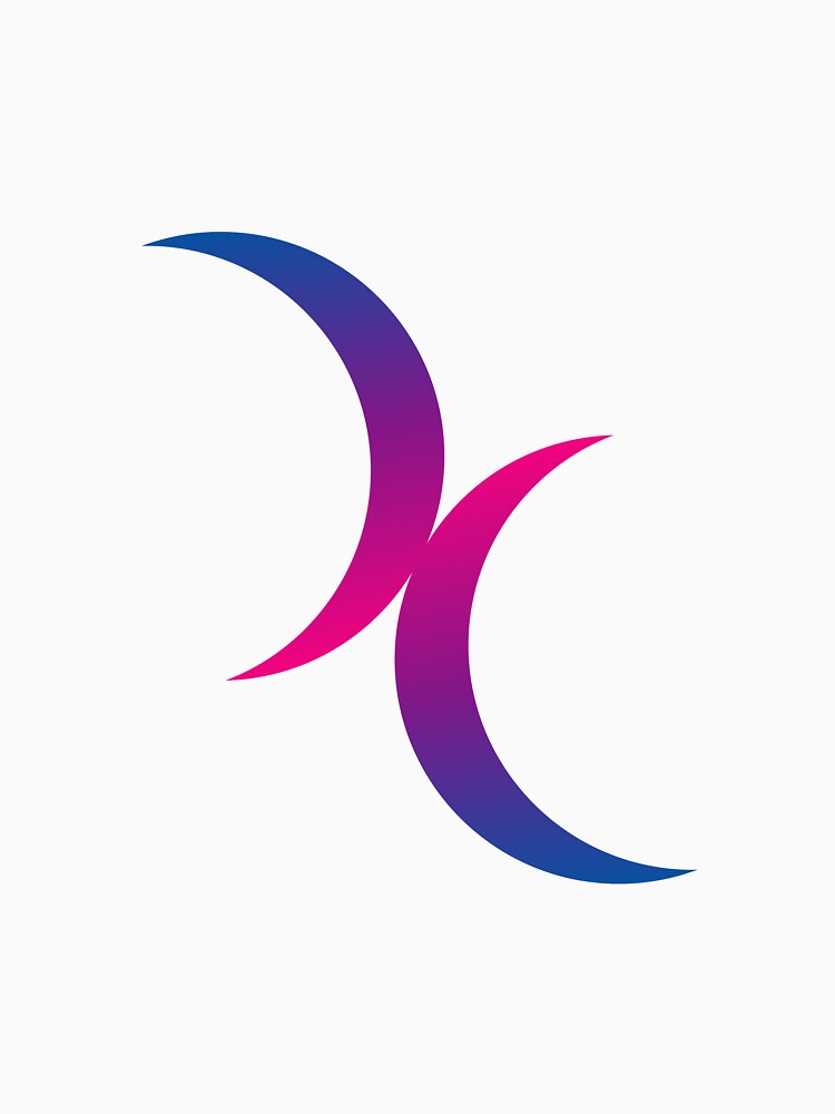 Double Crescent Moon Bisexual Pride Symbol T Shirt By Allhistory