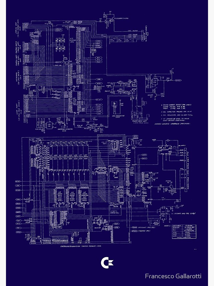 "commodore 64 schematics" Spiral Notebook for Sale by gallarotti ...