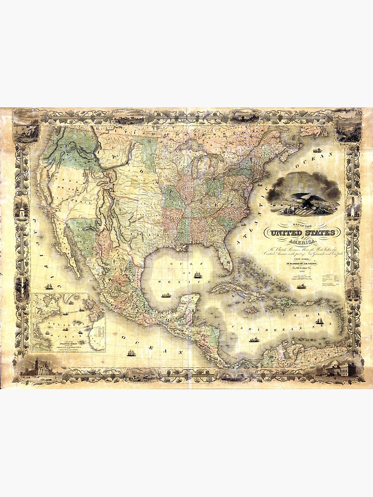 "Map of the United States of America by J.H. Colton (1849)" Art Print ...