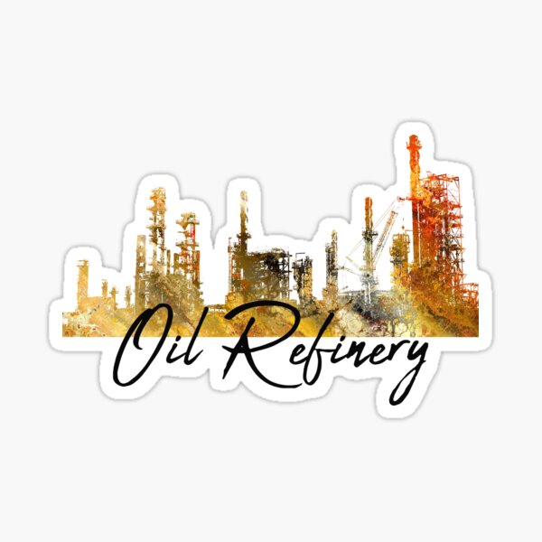"Skyline Oil Refinery Design" Sticker by KleinJenny | Redbubble