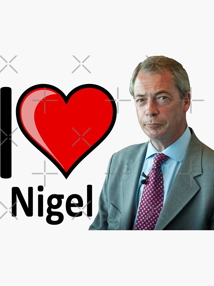 "Fantastic I Love Nigel Farage Design" Sticker for Sale by partybitz ...
