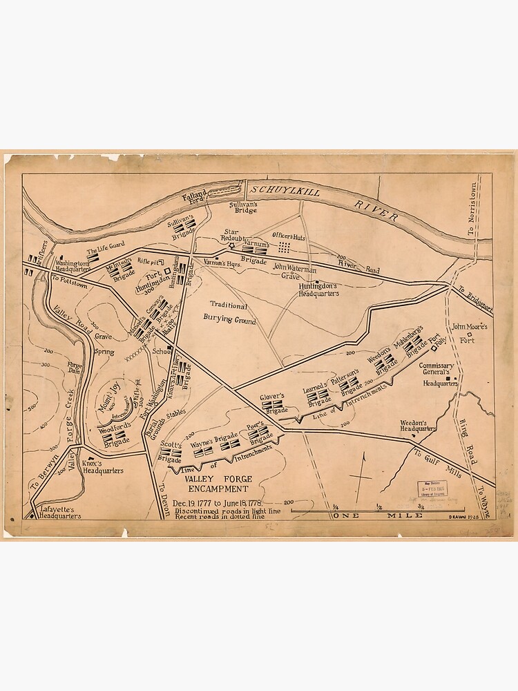 "Valley Forge Encampment Map, Dec. 19, 1777 - June 18, 1778" Poster for ...