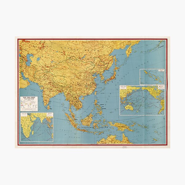 Lámina fotográfica «Extremo Oriente y áreas adyacentes (mapa de 1943 ...