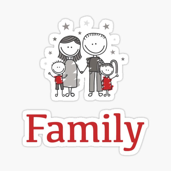 "family cartoon" Sticker by Ramziya2412 | Redbubble