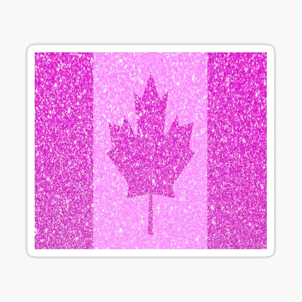 "Pink Glitter Canadian Flag" Sticker for Sale by SandersApparel | Redbubble