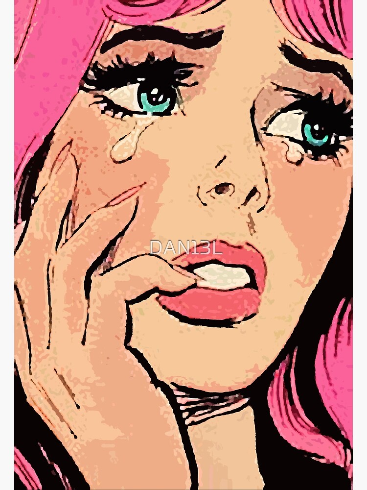 "Pop Art Comic Girl Cry" Photographic Print for Sale by DAN13L | Redbubble