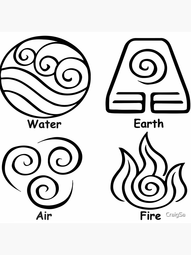 "Avatar: The Last Airbender Symbols" Art Board Print for Sale by ...