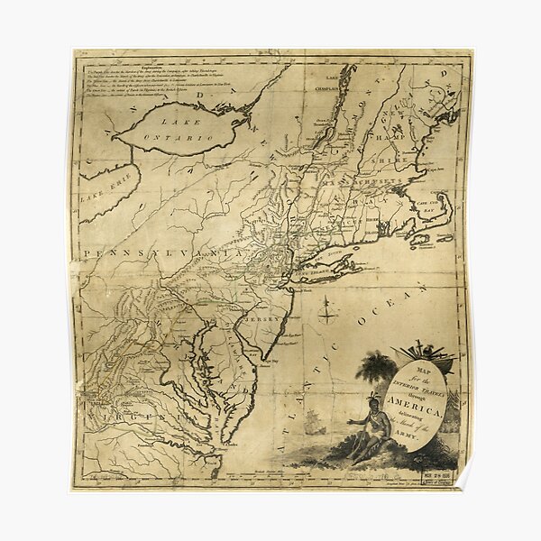 "American Revolution Map by Thomas Conder (circa 1780)" Poster by ...