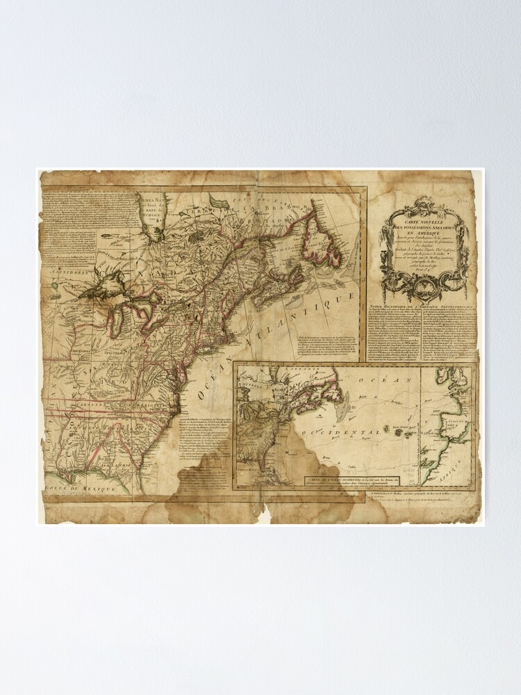 "Map of Early America (1780)" Poster for Sale by allhistory | Redbubble