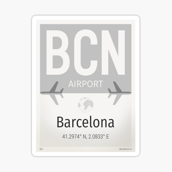 "BCN Barcelona airport poster" Sticker for Sale by Aviators | Redbubble