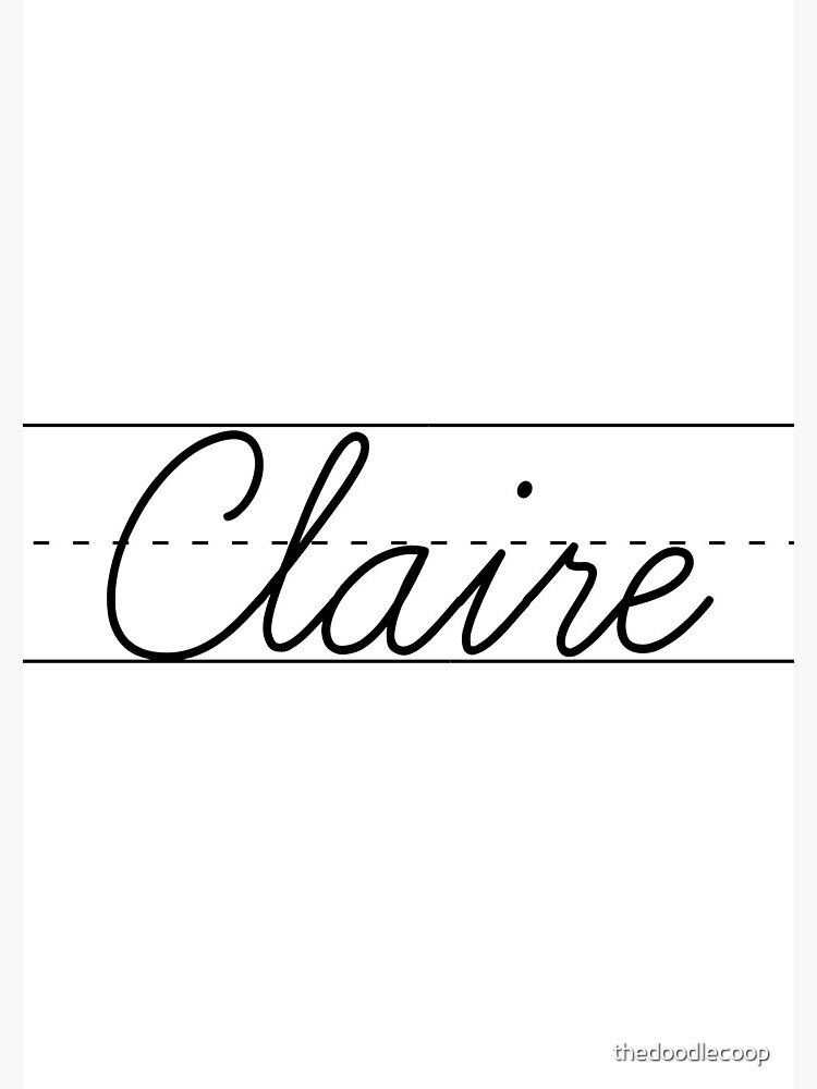 "Claire Cursive Handwriting" Spiral Notebook for Sale by thedoodlecoop ...