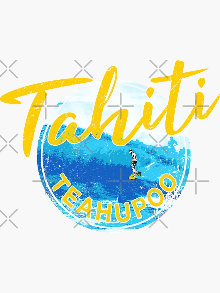 "Tahiti Teahupoo Vintage Surf French Polynesia" Sticker by IronEcho ...