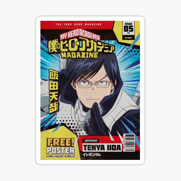 "BnH Academia Magazine: Tenya Iida" Sticker by Waifu-Dope | Redbubble