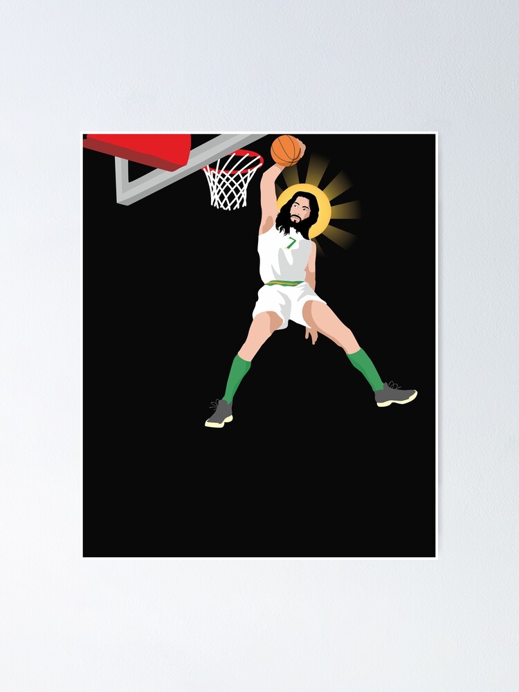 "Funny Jesus Christ Basketball Slam Dunk Christian Humor" Poster for ...