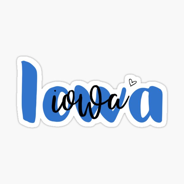 "Iowa" Sticker by EvyStickersx | Redbubble
