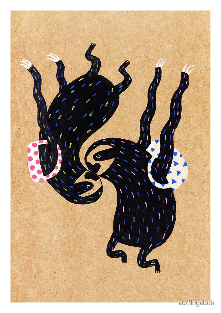 "Skydiving sloths marker edition" by surfingsloth | Redbubble