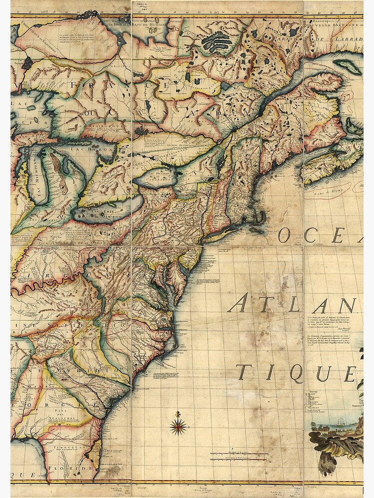 "Map of North America (1777)" Spiral Notebook for Sale by allhistory ...