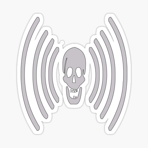 "Winged Skull WIFI Pattern" Sticker for Sale by serpentsky17 | Redbubble
