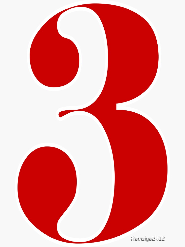 "Number 3" Sticker by Ramziya2412 | Redbubble