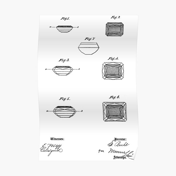 "Doublet Stones Vintage Patent Hand Drawing" Poster by TheYoungDesigns ...