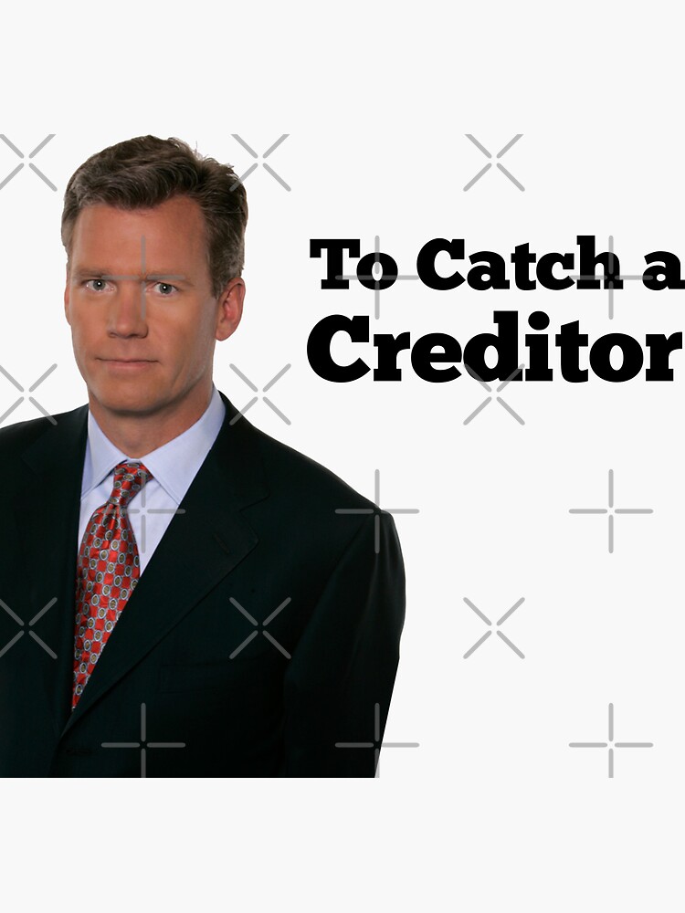 "Chris Hansen: To Catch a Creditor" Sticker by Sketchfiles | Redbubble