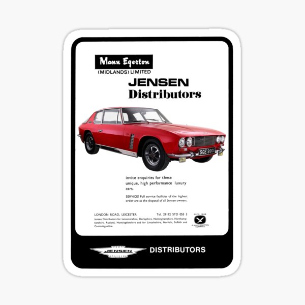 "JENSEN INTERCEPTOR" Sticker for Sale by ThrowbackMotors | Redbubble