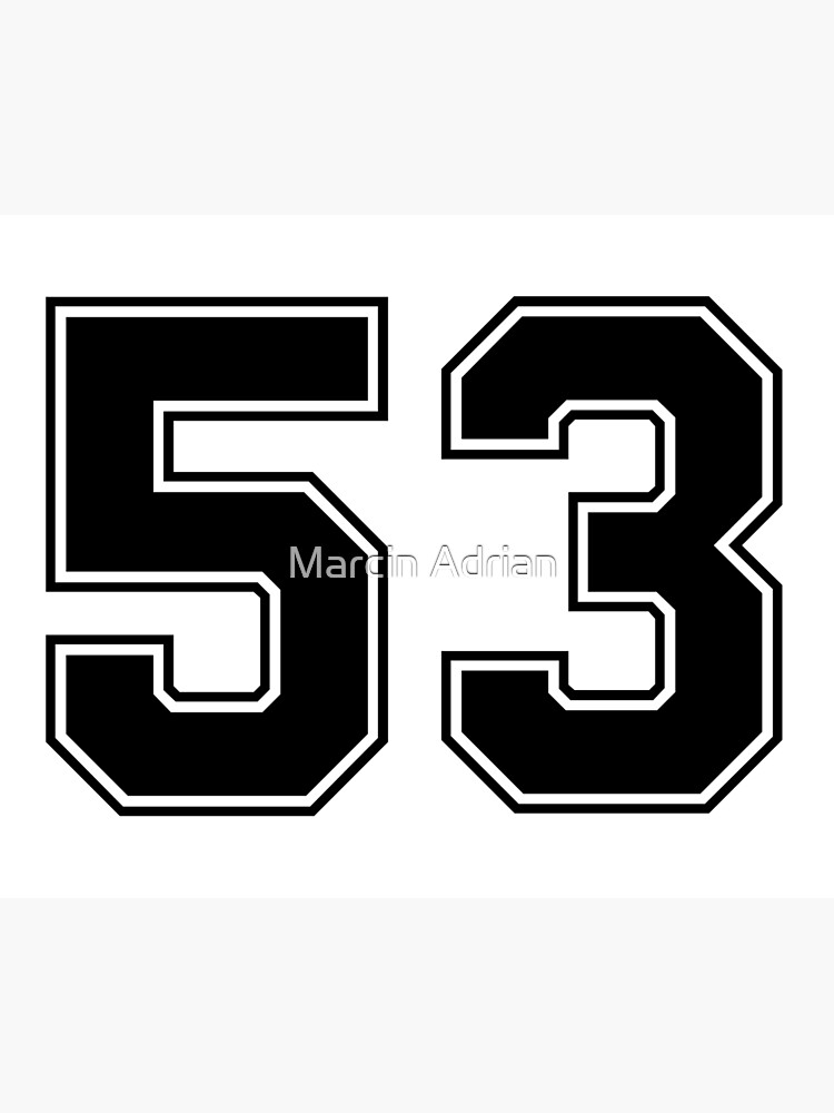 "53 American Football Classic Vintage Sport Jersey Number in black ...