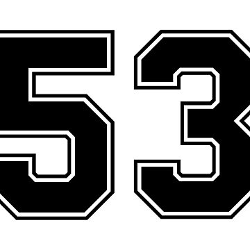 "53 American Football Classic Vintage Sport Jersey Number in black ...