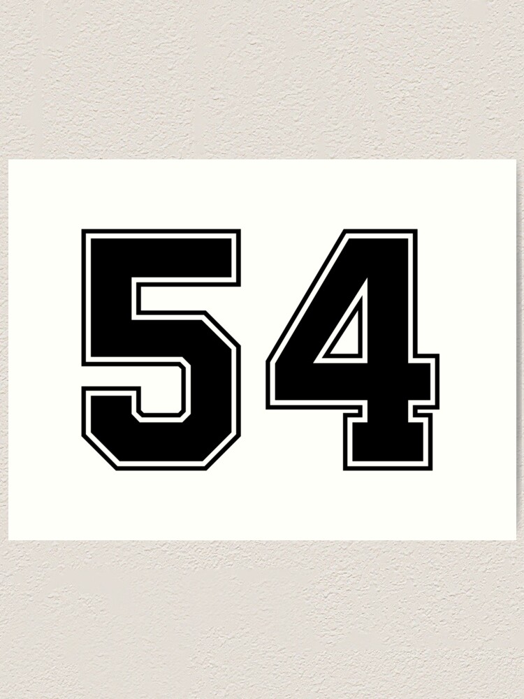 "54 American Football Classic Vintage Sport Jersey Number in black ...