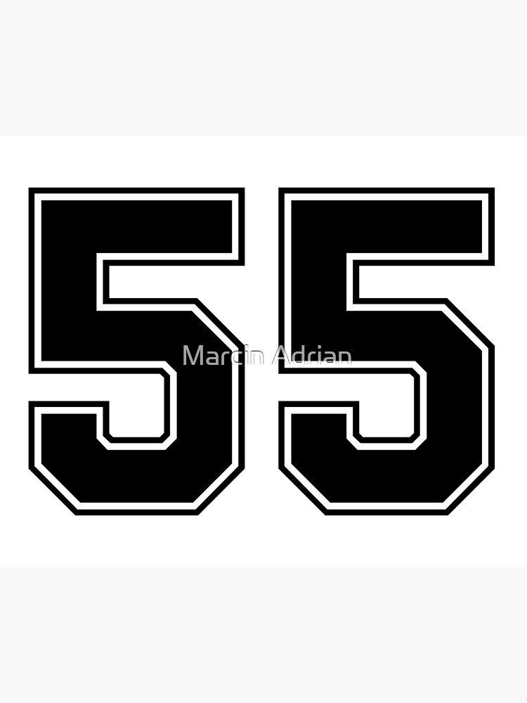 "55 American Football Classic Vintage Sport Jersey Number in black ...