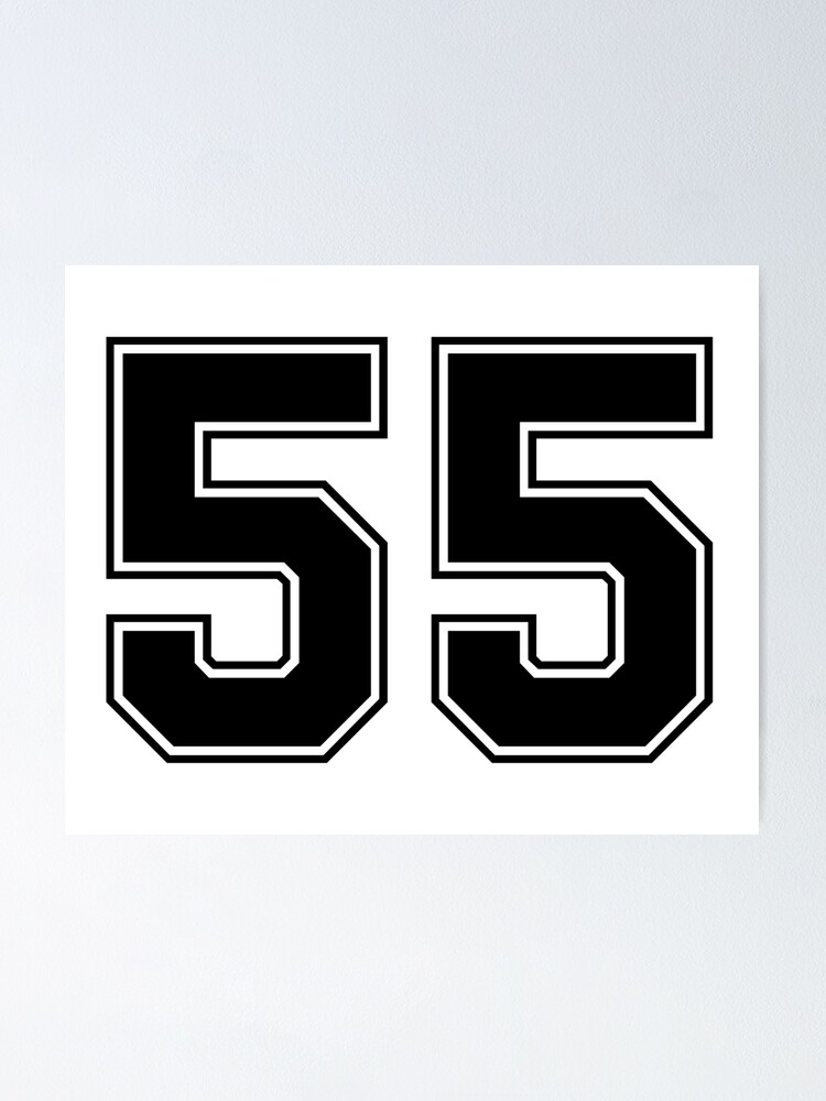 "55 American Football Classic Vintage Sport Jersey Number in black ...