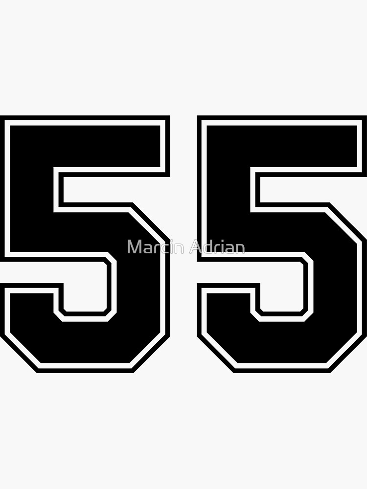 "55 American Football Classic Vintage Sport Jersey Number in black ...
