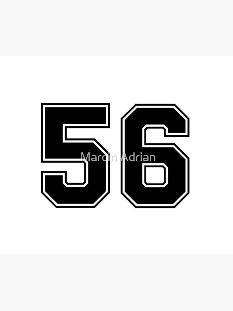 "56 American Football Classic Vintage Sport Jersey Number in black ...