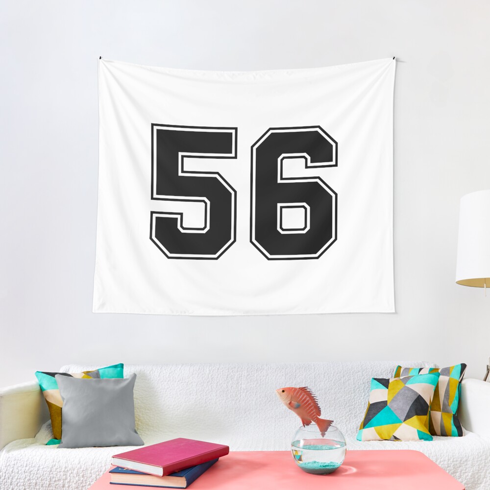 "56 American Football Classic Vintage Sport Jersey Number in black ...