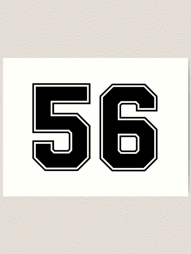 "56 American Football Classic Vintage Sport Jersey Number in black ...
