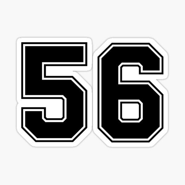 "56 American Football Classic Vintage Sport Jersey Number in black ...