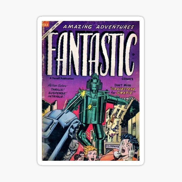 "Vintage Comics Retro Comic Books Retro Sci Fi " Sticker for Sale by ...