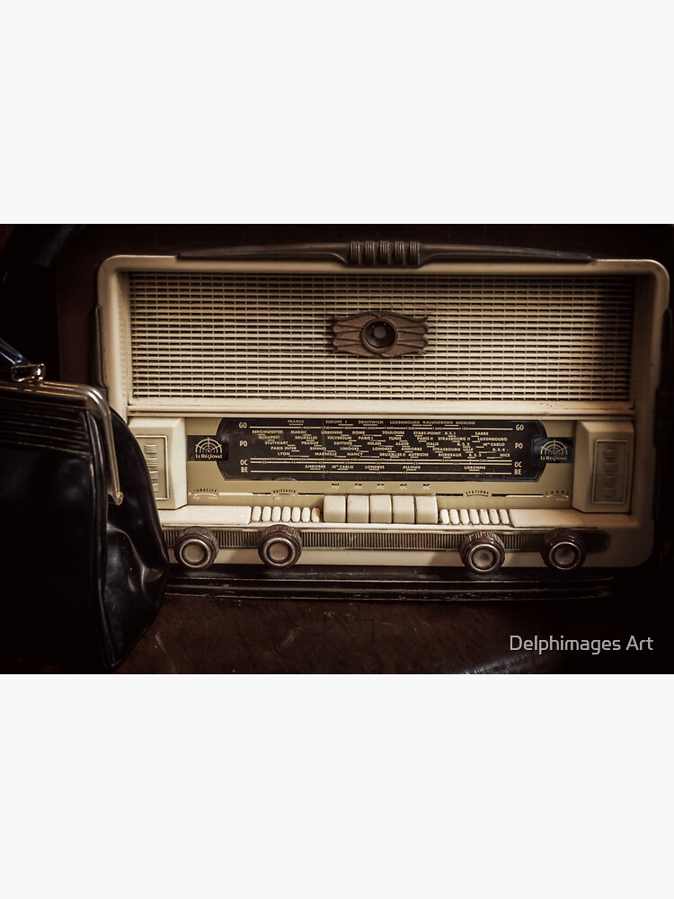 "Vintage radio" Sticker for Sale by Delphimages-Art | Redbubble