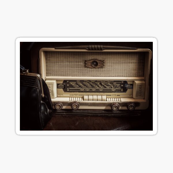 "Vintage radio" Sticker for Sale by Delphimages-Art | Redbubble
