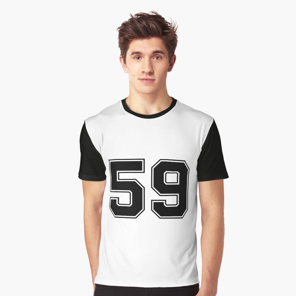 "59 American Football Classic Vintage Sport Jersey Number in black ...