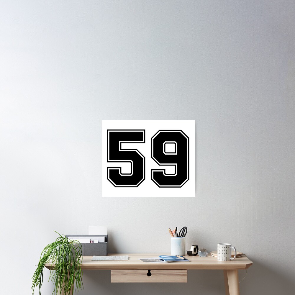 "59 American Football Classic Vintage Sport Jersey Number in black ...