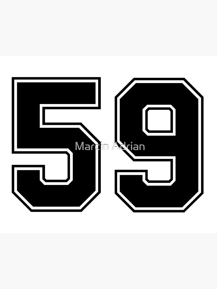 "59 American Football Classic Vintage Sport Jersey Number in black ...