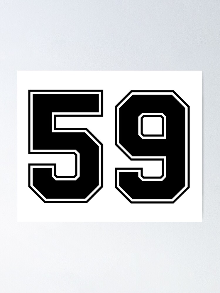"59 American Football Classic Vintage Sport Jersey Number in black ...