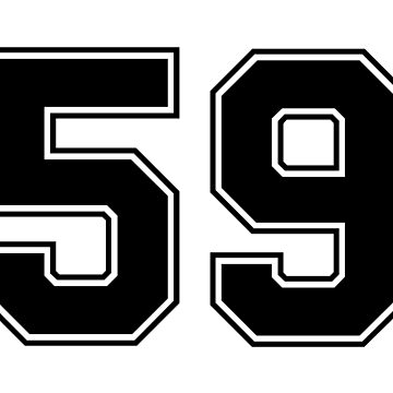 "59 American Football Classic Vintage Sport Jersey Number in black ...