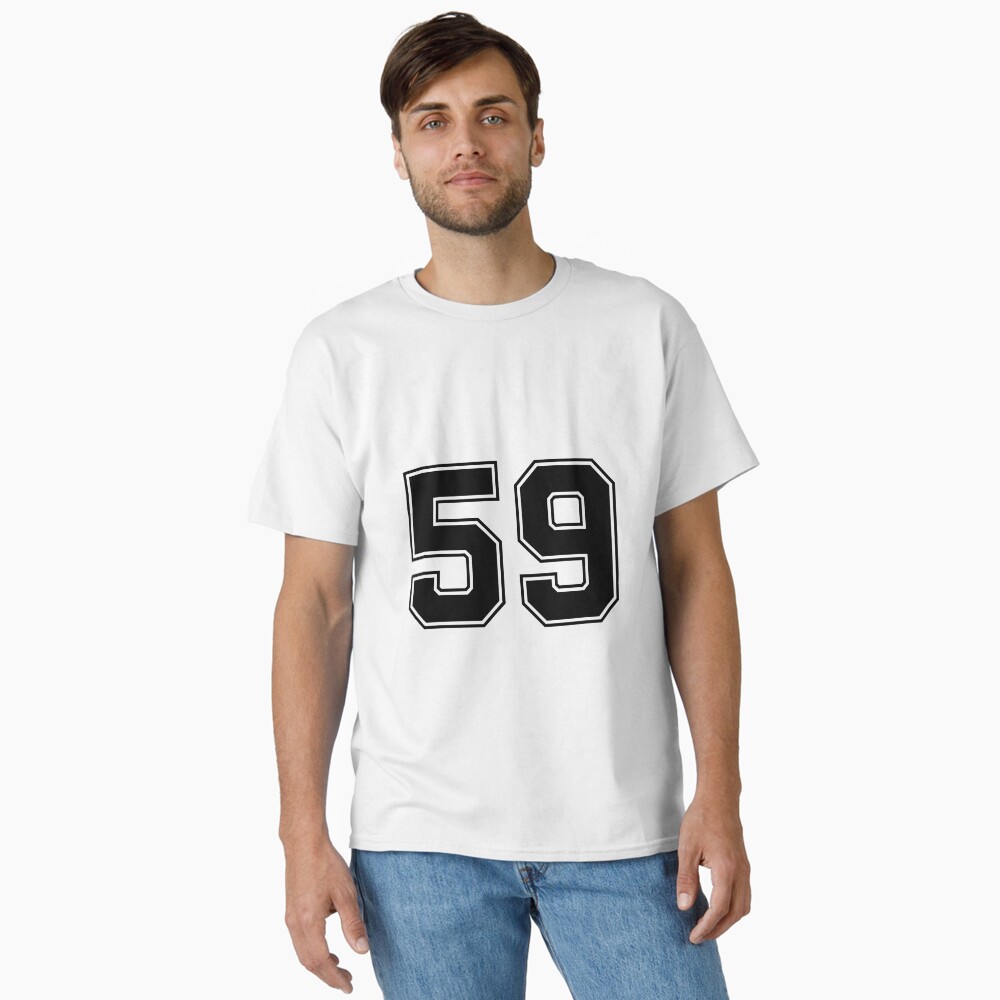 "59 American Football Classic Vintage Sport Jersey Number in black ...