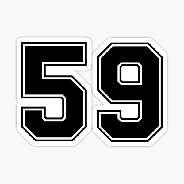 "59 American Football Classic Vintage Sport Jersey Number in black ...