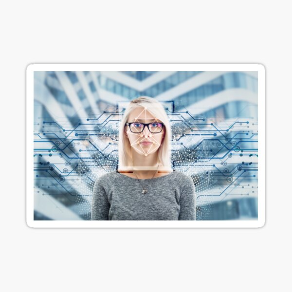 "facial recognition" Sticker for Sale by 1STunningART | Redbubble