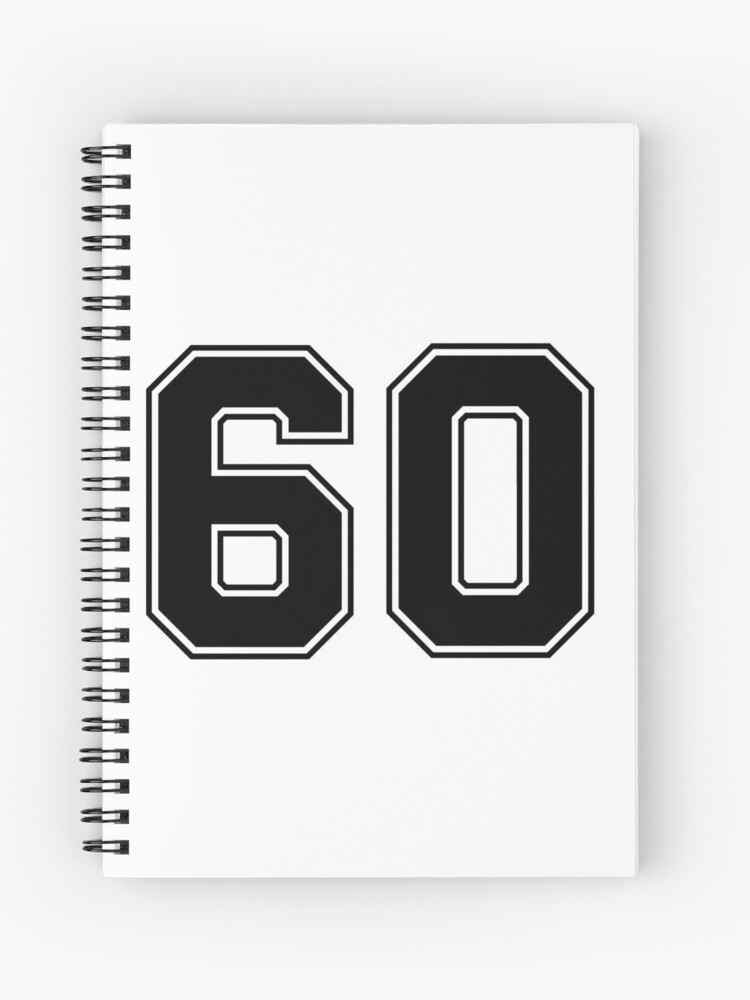 "60 American Football Classic Vintage Sport Jersey Number in black ...