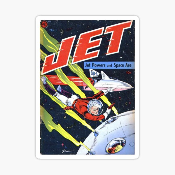 Pegatina «Jet Powers Comic Retro Comic Vintage Cool Sci Fi Ilustración ...