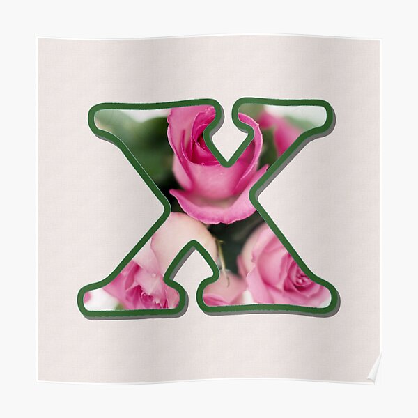 "Letter X Rose Monogram" Poster for Sale by gretzky | Redbubble